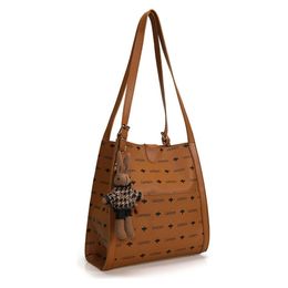 Lucky Bees Schultertasche in Hellbraun - (B)29 x (H)30 x (T)12 cm - 64% | Damen-taschen