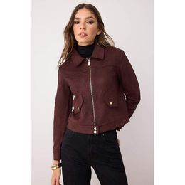 Trendyol Kunstlederjacke in Bordeaux - 58% | Gr&ouml;&szlig;e L | Damenjacken