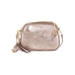 Pia Sassi Leder-Umh&auml;ngetasche "Monte Sparagio" in Gold - (B)23 x (H)17 x (T)7 cm - 72% | Damen-taschen