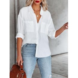Milan Kiss Bluse in Wei&szlig; - 60% | Gr&ouml;&szlig;e L | Damen-blusen