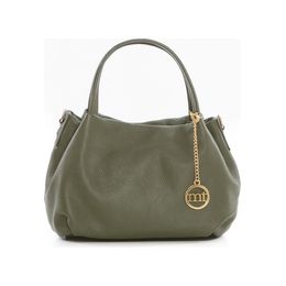 Mia Tomazzi Leder-Henkeltasche "Maggiore" in Oliv - (B)28 x (H)20 x (T)12 cm - 74% | Damen-taschen