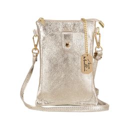 Anna Morellini Leder-Umh&auml;ngetasche "Erica" in Gold - (B)14 x (H)21 x (T)1 cm - 76% | Damen-taschen