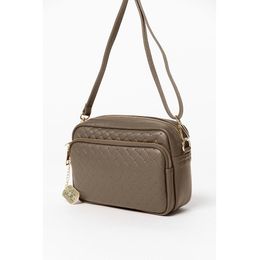 Anna Morellini Leder-Umh&auml;ngetasche "Colomba" in Taupe - (B)22 x (H)15 x (T)10 cm - 73% | Damen-taschen