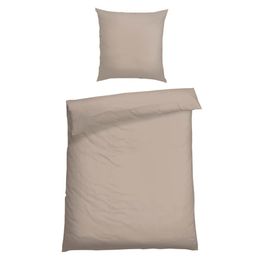 Schiesser Satin-Bettw&auml;sche-Set "Ella" in Beige - 37% | Gr&ouml;&szlig;e 135x200 cm | Bettwaesche-bettwaren