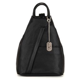 Anna Morellini Leder-Rucksack "Renata" in Schwarz - (B)24,5 x (H)30 x (T)7 cm - 70% | Damen-taschen