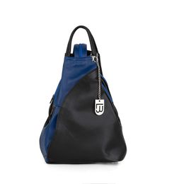 Lucca Baldi Leder-Rucksack "Novara" in Schwarz/ Blau - (B)29 x (H)34 x (T)13 cm - 70% | Damen-taschen
