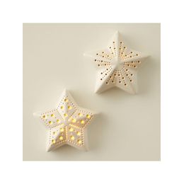 Bella Maison Dekoobjekt mit LED-Beleuchtung in Creme - (B)11 x (H)4 x (T)11 cm - 25% | Lichterketten-dekobeleuchtung
