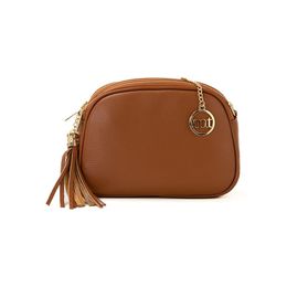 Mia Tomazzi Leder-Umh&auml;ngetasche "Gradisca" in Hellbraun - (B)22,5 x (H)16 x (T)7 cm - 73% | Damen-taschen
