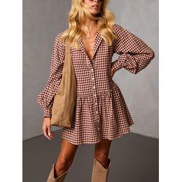 Milan Kiss Kleid in Bordeaux/ Beige - 54% | Gr&ouml;&szlig;e M | Damen-kleider