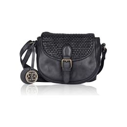 Bellicci Leder-Umh&auml;ngetasche "Esme" in Schwarz - (B)18 x (H)16 x (T)6 cm - 41% | Damen-taschen