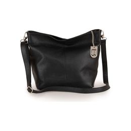 Lucca Baldi Leder-Schultertasche "Trapani" in Schwarz - (B)33 x (H)25 x (T)14 cm - 73% | Damen-taschen