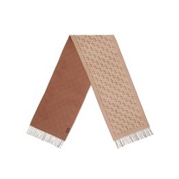 Gucci T&uuml;cher & Schals - Textured Brown Wool Scarf With Fringed Edges - Gr. unisize - in Braun - f&uuml;r Damen