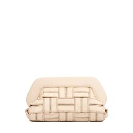 Themoir&egrave; Clutches - Clutch Vegan Leather Intreccio Beige Con Profili - Gr. unisize - in Beige - f&uuml;r Damen