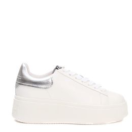 Ash Low-Top Sneaker - White Leather Sneakers With Metallic Silver Accent - Gr. 35 (EU) - in Wei&szlig; - f&uuml;r Damen