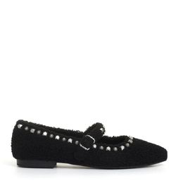 Ash Ballerina Ecofur Ballet Flats With Ankle Strap And - Gr. 38 (EU) - in Schwarz
