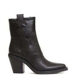 Ash Stiefel - Smooth Black Leather Ankle Boots With Decorative S - Gr. 37 (EU) - in Schwarz - f&uuml;r Damen