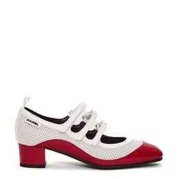 Carel Paris Hohe Schuhe - Pump Heel 4 Cm White And Red Net - Gr. 37 (EU) - in Wei&szlig; - f&uuml;r Damen