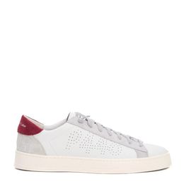 P448 Low-Top Sneaker - White Leather And Bordeaux Suede Sneakers - Gr. 39 (EU) - in Wei&szlig; - f&uuml;r Damen