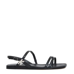 Attilio Giusti Leombruni Agl Sandalen - Black Flat Sandals With Straps - Gr. 38,5 (EU) - in Schwarz - f&uuml;r Damen