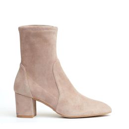 Stuart Weitzman Stiefel - Beige Suede Ankle Boot 70Mm - Gr. 36,5 (EU) - in Braun - f&uuml;r Damen