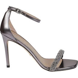 Stuart Weitzman Sandalen - Nudistcurve 100 Highshine Sandals Metallic - Gr. 36 (EU) - in Gunmetal - f&uuml;r Damen