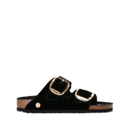 Birkenstock Sandalen - Contoured Black Sandals With Gold-Tone Buckles - Gr. 37 (EU) - in Schwarz - f&uuml;r Damen