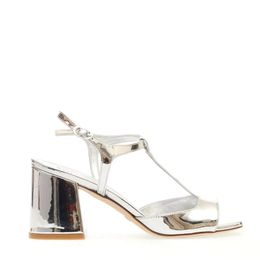 Stuart Weitzman Sandalen - Silver Mirror Sandal - Gr. 35 (EU) - in Silber - f&uuml;r Damen