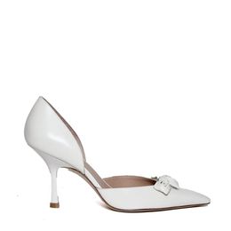 Stuart Weitzman Hohe Schuhe - Pump Rose Pelle Bianca Tacco 85 Mm - Gr. 37,5 (EU) - in Wei&szlig; - f&uuml;r Damen