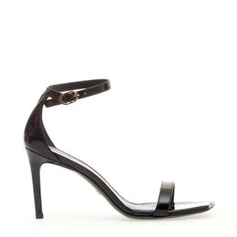 Stuart Weitzman Sandalen - Black Patent Sandal With 85 Mm Heel - Gr. 37,5 (EU) - in Schwarz - f&uuml;r Damen