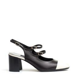Carel Paris Hohe Schuhe - Slingback Straps Black And Cream Heel 80 Mm - Gr. 39 (EU) - in Schwarz - f&uuml;r Damen