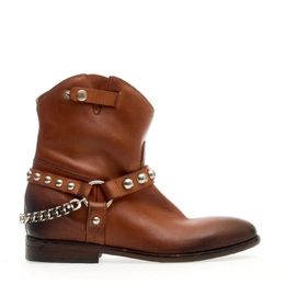 Strategia Stiefel - Texan Leather Cork Washed Studs - Gr. 37,5 (EU) - in Braun - f&uuml;r Damen