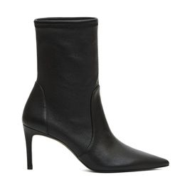 Stuart Weitzman Stiefel - Black Stretch Leather 75Mm Heel Ankle Boot - Gr. 36,5 (EU) - in Schwarz - f&uuml;r Damen