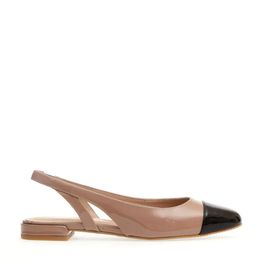 Stuart Weitzman Hohe Schuhe - Nude And Black Patent Low Slingback - Gr. 36 (EU) - in Braun - f&uuml;r Damen