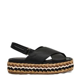 Paloma Barcel&oacute; Paloma Barcel&oacute; Sandalen - Raffia Wedge Sandal Cross Black - Gr. 39 (EU) - in Schwarz - f&uuml;r Damen