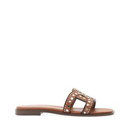 Tod's Tod's Sandalen - Leather Slipper With Studs - Gr. 38 (EU) - in Braun - f&uuml;r Damen