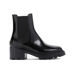 Tod's Tod's Stiefel - Black Leather Boots - Gr. 38,5 (EU) - in Schwarz - f&uuml;r Damen