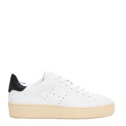 Hogan Low-Top Sneaker - New White Leather Cassette Black Spoiler Sneakers - Gr. 37,5 (EU) - in Wei&szlig; - f&uuml;r Damen