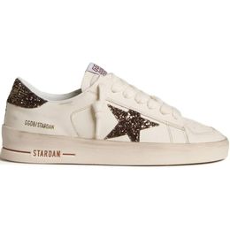 Golden Goose Deluxe Brand Golden Goose Low-Top Sneaker - Stardan Leather Sneakers With Glitter Star Patch - Gr. 40 (EU) - in Creme - f&uuml;r Damen