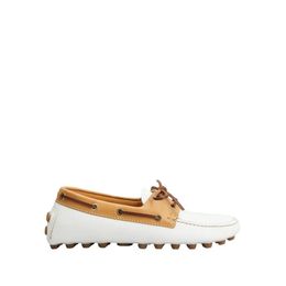 Tod's Gommino Bubble White Leather Loafers With Rubber S - Gr. 36 (EU) - in Wei&szlig;