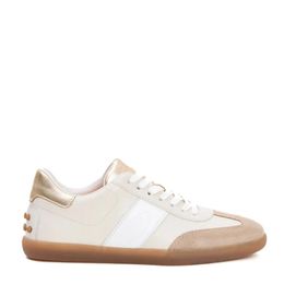 Tod's Tod's Low-Top Sneaker - Cassetta Leather Cream Gold Sneakers - Gr. 36,5 (EU) - in Beige - f&uuml;r Damen
