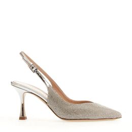 Ninalilou Hohe Schuhe - 75Mm Heel Silver Slingback And Rhinestones - Gr. 36,5 (EU) - in Silber - f&uuml;r Damen