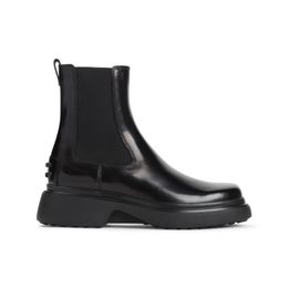 Tod's Tod's Stiefel - Black Leather Ankle Boots With Elastic Panels - Gr. 38,5 (EU) - in Schwarz - f&uuml;r Damen
