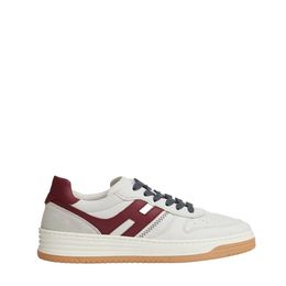 Hogan Low-Top Sneaker - Basket Leather Cream H Bordeaux - Gr. 8_5 - in Wei&szlig; - f&uuml;r Damen