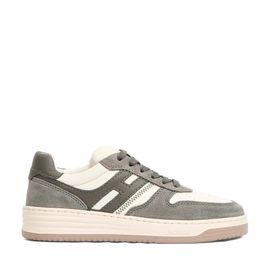 Hogan Low-Top Sneaker - Grey White Leather Basket Cam Sneakers - Gr. 37 (EU) - in Grau - f&uuml;r Damen