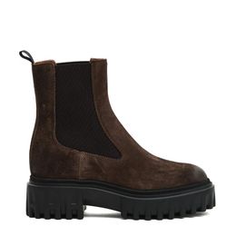 Hogan Stiefel - Chelsea Cam Brown Rubber Stripes H Boots - Gr. 38,5 (EU) - in Braun - f&uuml;r Damen