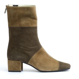 Carel Paris Stiefel - Green Suede Ankle Boot 40Mm Heel - Gr. 36 (EU) - in Gr&uuml;n - f&uuml;r Damen