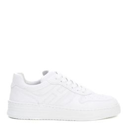 Hogan Low-Top Sneaker - Basket Hammered Leather White Sneakers - Gr. 36,5 (EU) - in Wei&szlig; - f&uuml;r Damen