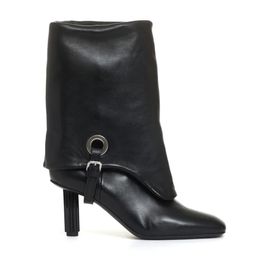 Attilio Giusti Leombruni Agl Stiefel - Ankle Boot With Cuff 70mm Heel Black - Gr. 35 (EU) - in Schwarz - f&uuml;r Damen