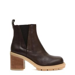 Attilio Giusti Leombruni Agl Stiefel - Brown Textured Leather Ankle Boot With Elastic Sid - Gr. 40 (EU) - in Braun - f&uuml;r Damen