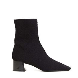 Tory Burch Stiefel - Textured Jacquard Ankle Boots With Nappa Finish - Gr. 5 - in Schwarz - f&uuml;r Damen